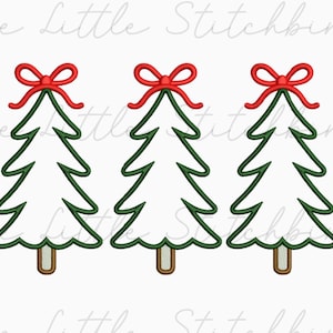 Christmas Tree Trio Applique Embroidery Download (3 Sizes) - Etsy