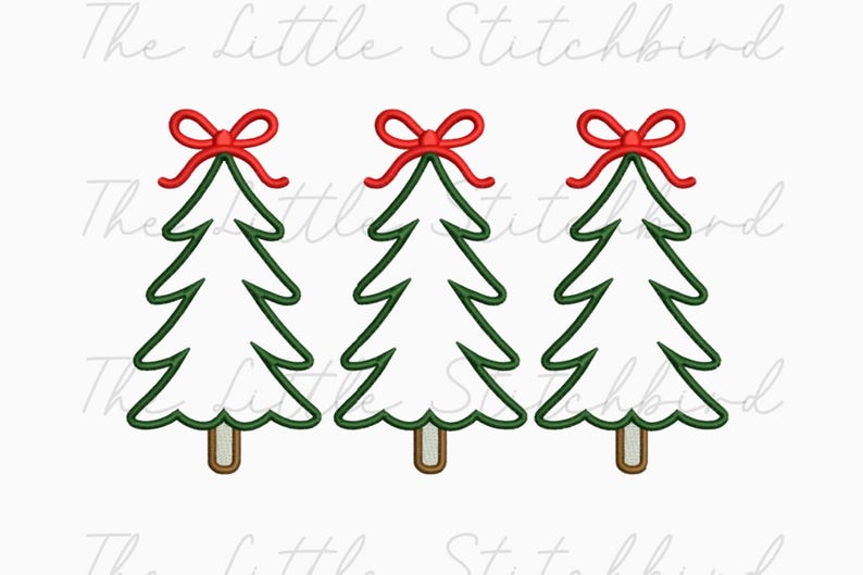 Christmas Tree Trio Applique Embroidery Download (3 Sizes) - Etsy