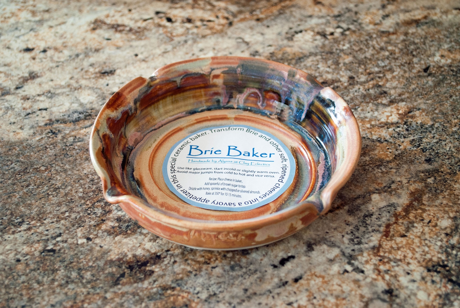 Brie Baker Large 13oz Ceramic/ Pottery Red Gold / Orange | Etsy