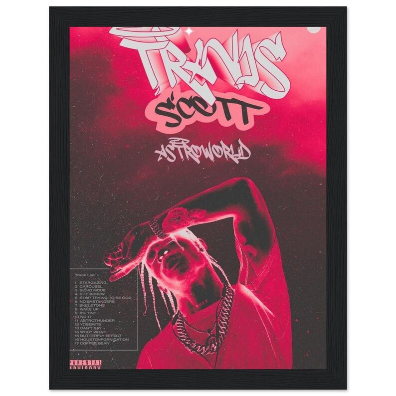 Travis Scott Poster Astroworld Poster Tracklist Album Cover Poster ...