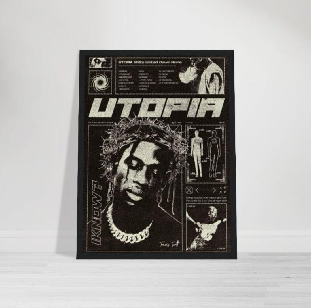 Travis Scott Poster Utopia Poster Tracklist Album Cover Poster Poster ...