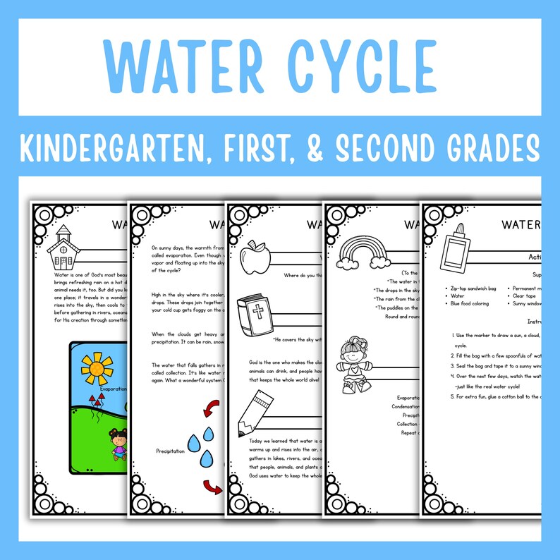Water Cycle Science Unit Study for Kids | Faith-based Homeschool Lesson ...
