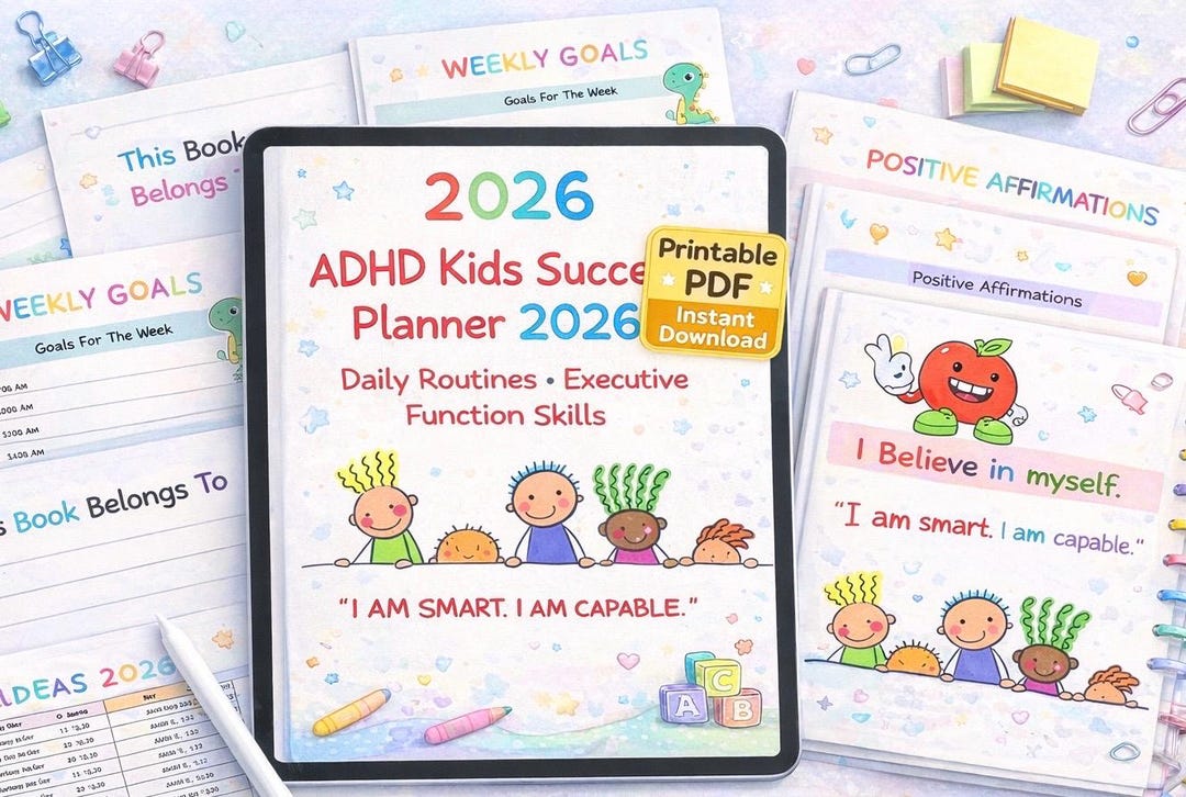 ADHD Kids Planner 2026, Routine & Executive Function, Chore Chart ...
