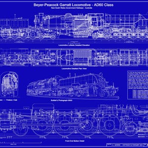 NSWGR AD60 Beyer Garratt Articulated Steam Locomotive Engineering ...