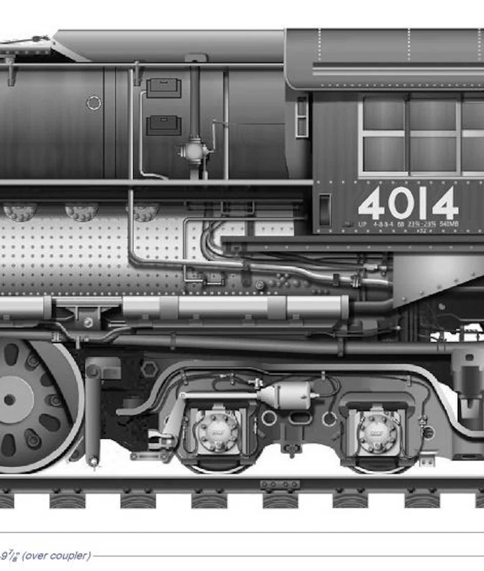 USA Big BOY Articulated Steam Locomotive PICTORIAL Digital Drawing ...