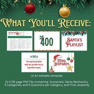 Printable Christmas Jeopardy Game Holiday Jeopardy Template Christmas ...