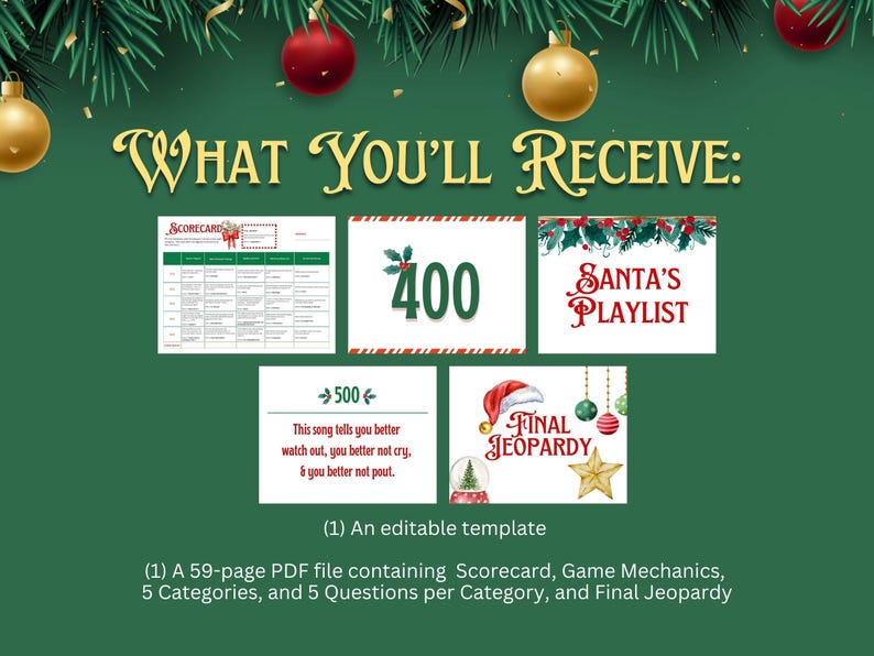 Printable Christmas Jeopardy Game Holiday Jeopardy Template Christmas ...