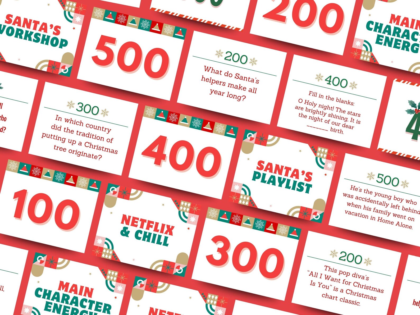 Printable Christmas Jeopardy Game Holiday Jeopardy Template Christmas ...
