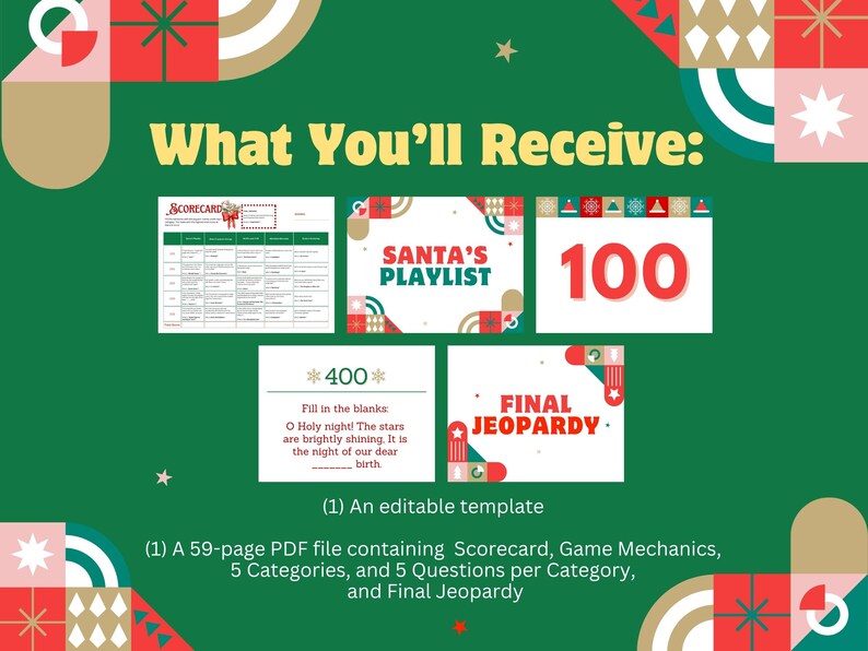 Printable Christmas Jeopardy Game Holiday Jeopardy Template Christmas ...