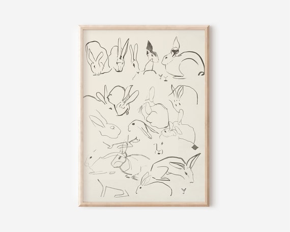 Vintage PRINTABLE Artwork Downloadable Prints Sketch of | Etsy