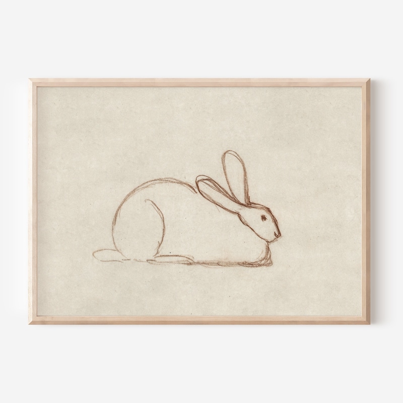 Rabbit Drawing - Etsy