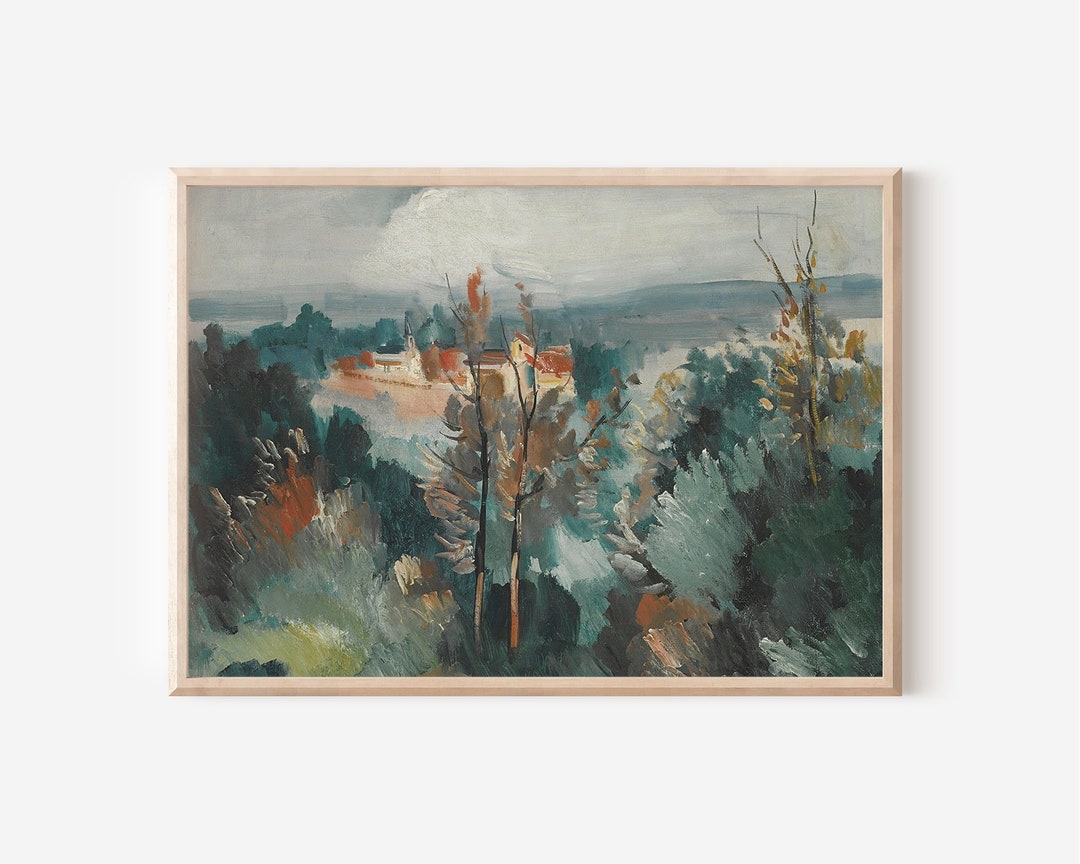 Vintage Abstract Landscape Printable Wall Art | Large Abstract Wall Art ...