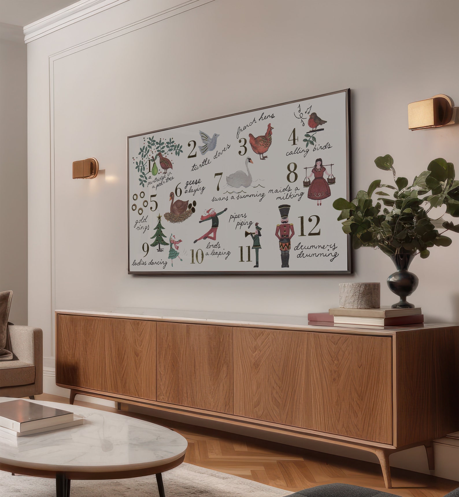 Vintage Holiday Samsung Frame TV Art | 12 Days of Christmas Winter ...