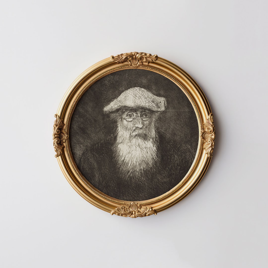 Vintage Male Self Portrait | Man Sketch Fine Art | Downloadable Print ...