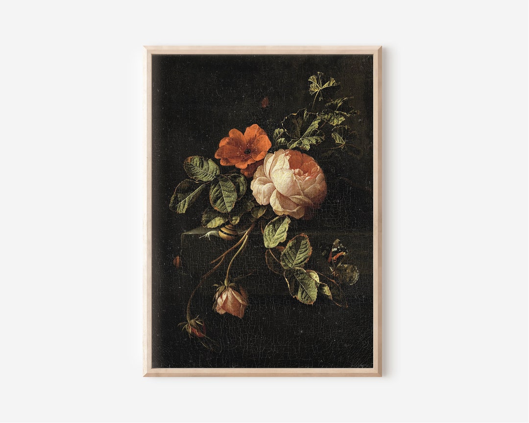 French Country Botanical Print Downloadable Print | Roses Still Life ...