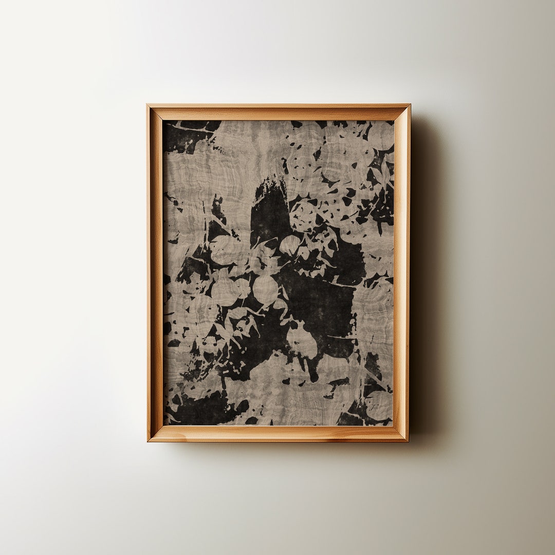 Moody Botanical Textile Wall Art | Neutral Abstract Floral Pattern ...