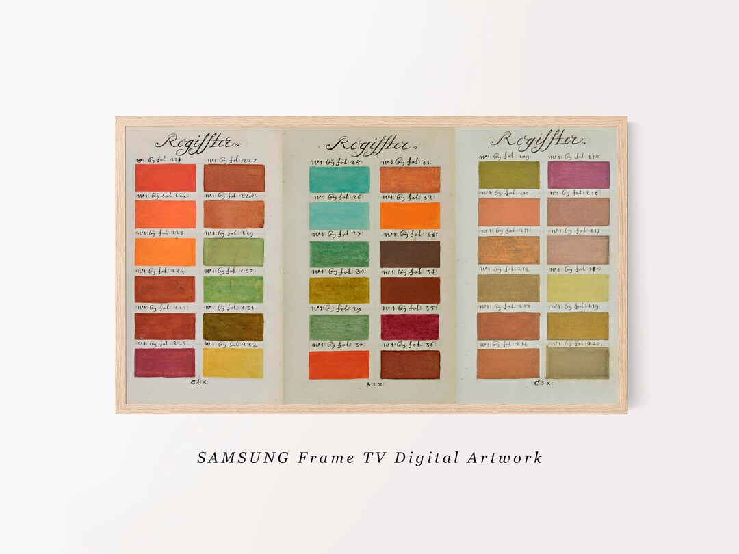 Samsung Frame TV Art Vintage Hand Painted Color Chart Antique ...