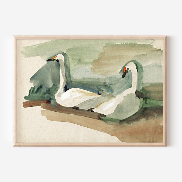 Swan Print - Etsy