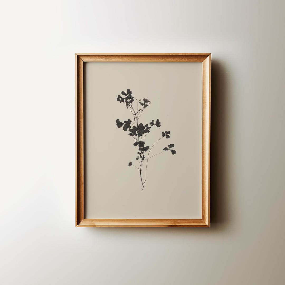 Minimalist Botanical Sketch Art Print | Vintage Floral Wall Decor ...