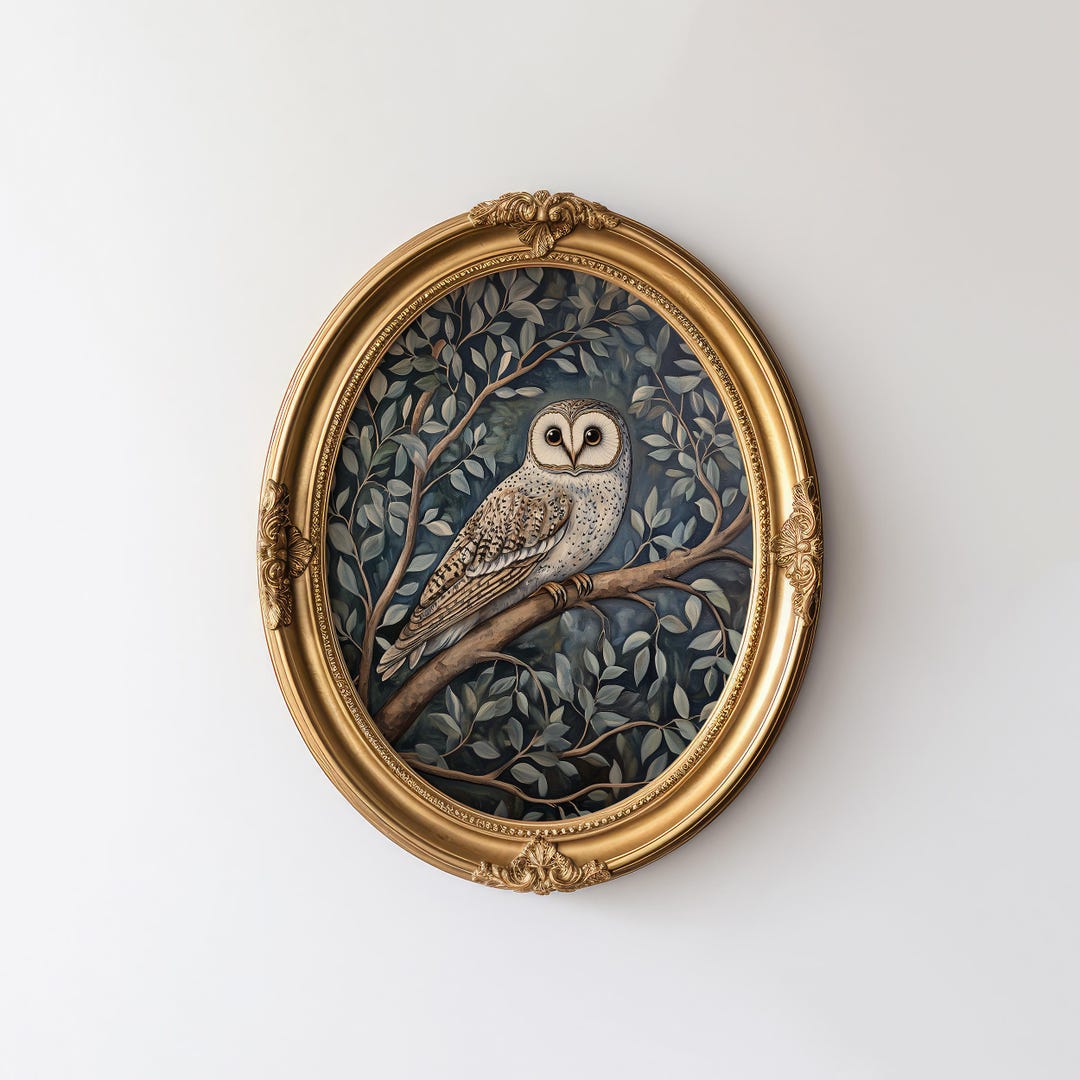 Fall Decor Owl Oil Painting | Halloween Home Decor | Cottage Core Decor ...