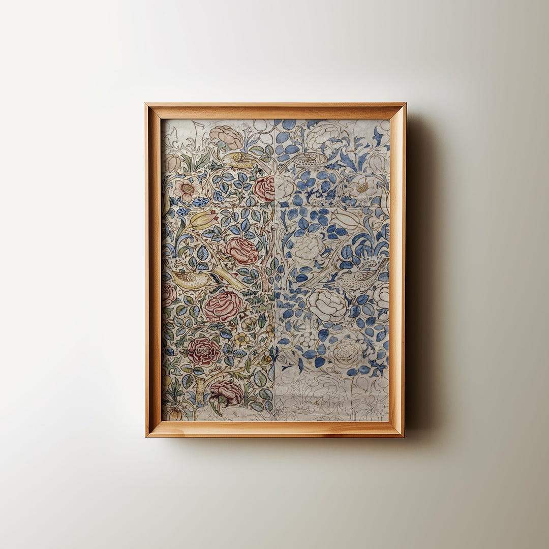 Vintage Botanical Tapestry Wall Hanging | William Morris Textile Wall ...