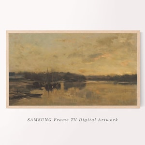 Samsung Frame TV Art | Cottage Core TV Art Neutral Landscape Oil ...