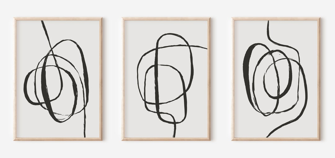 Abstract Large Scale Artwork Bundle Black and White Downloadable Art ...