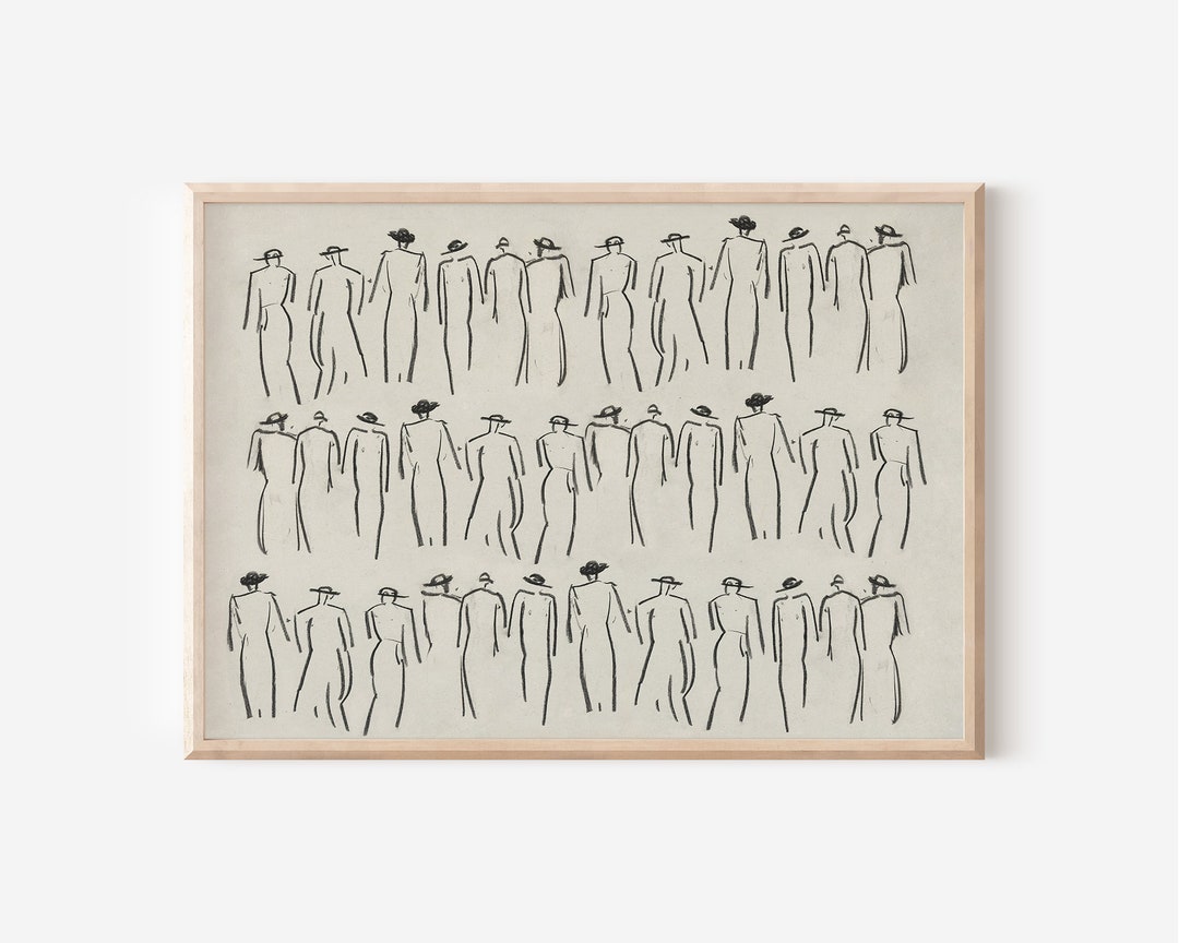 Vintage Gentleman Figure Sketch | Minimalist Downloadable Wall Art ...
