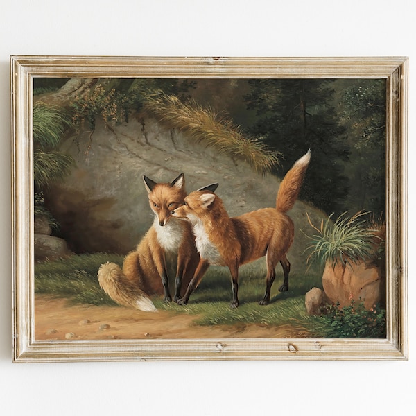 Vintage Fox Painting - Etsy