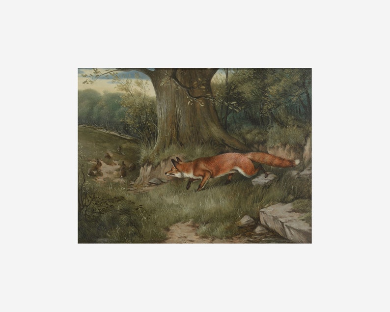 Vintage Fox Print Downloadable Prints PRINTABLES - Etsy