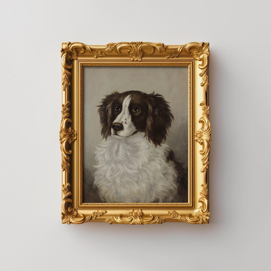 Cottagecore Dog Painting Downloadable Print on Demand | Dog Lover Gift ...