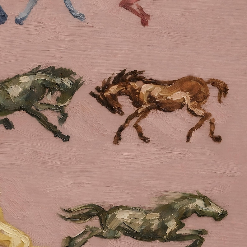 Modern Horse Oil Painting Download: Cottagecore Equestrian Wall Art ...