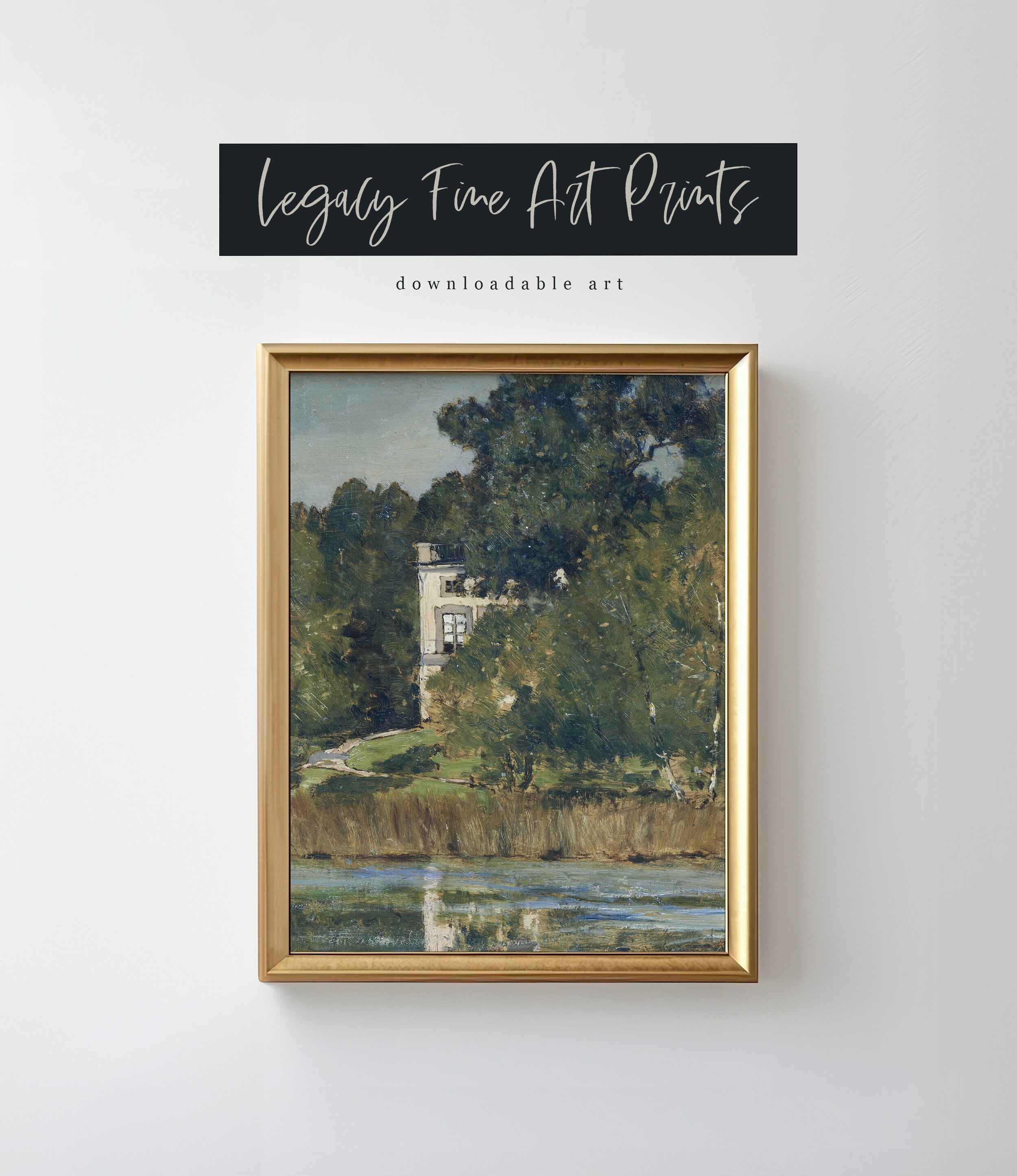Italian Landscape Oil Painting Downloadable Art | Cottage Core Decor ...
