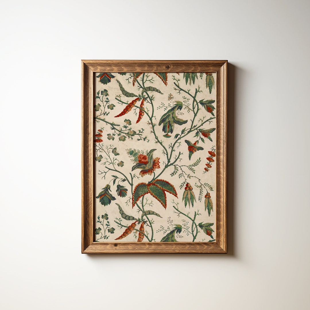 Neutral Floral Textile Downloadable Printable | Minimalist Large-scale ...