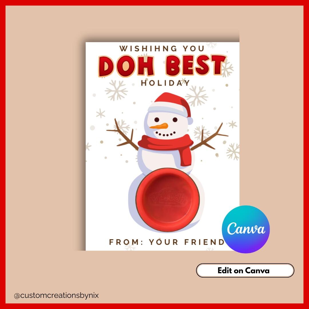 Christmas Snowman Play-doh Cut Out Card: Holiday Classroom Gift ...