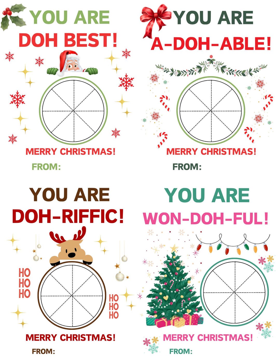 Kids Christmas Play-doh Card Cutout Templates - Creative Crafting - Etsy