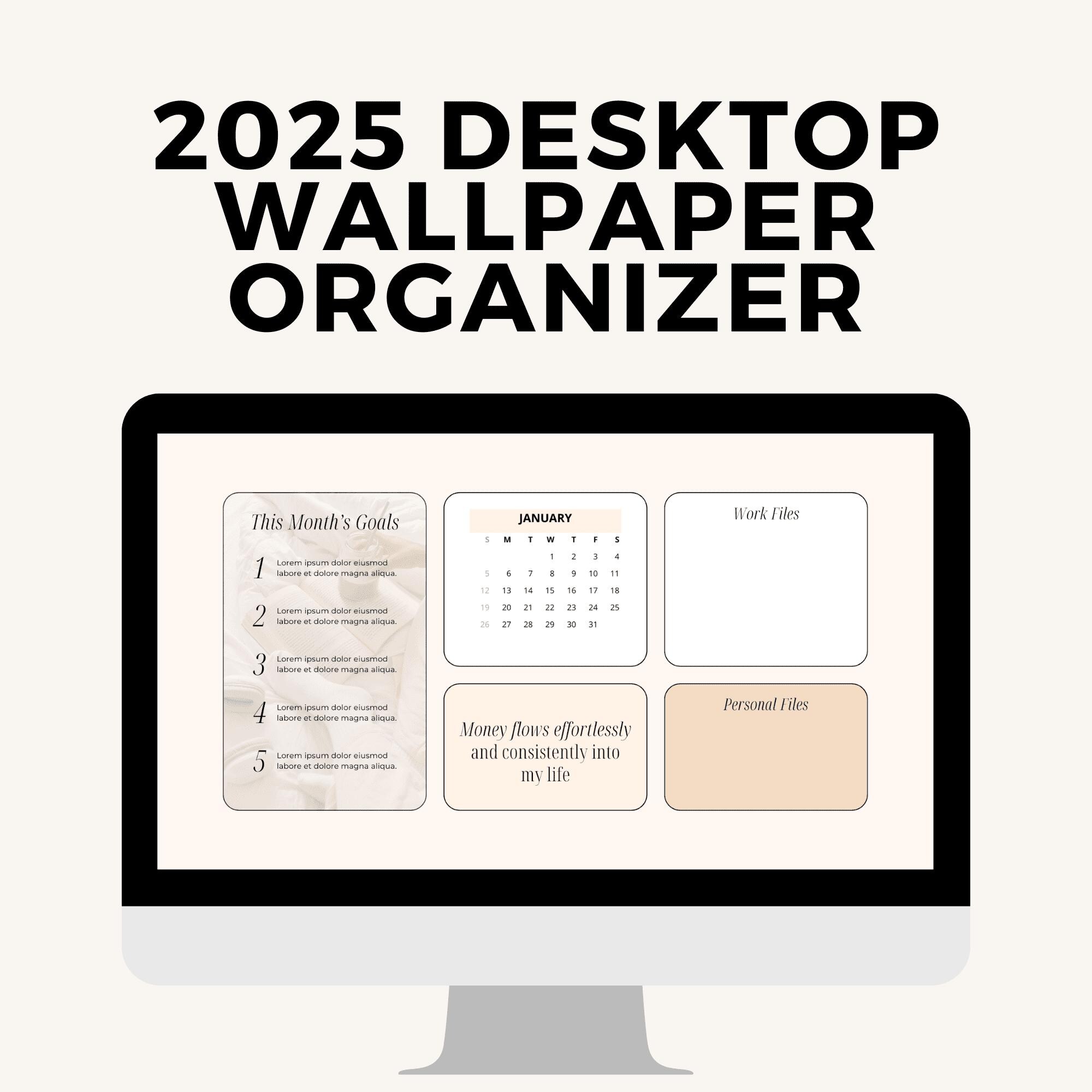 2025 Desktop Wallpaper Organizer *DIGITAL PRODUCT* Trendy & Aesthetic ...