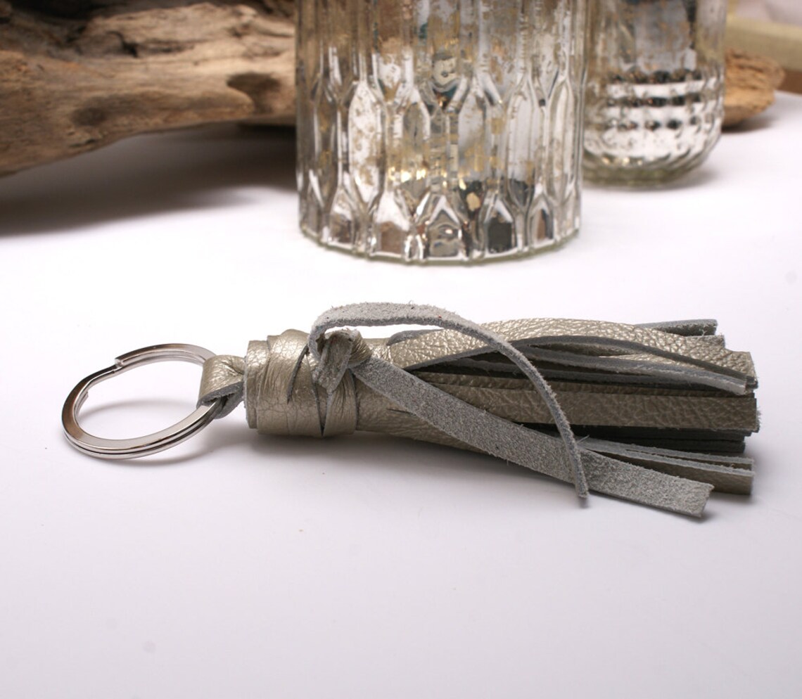 Leather Tassel Keychain Tassel Key Fob Tassel Key Ring | Etsy