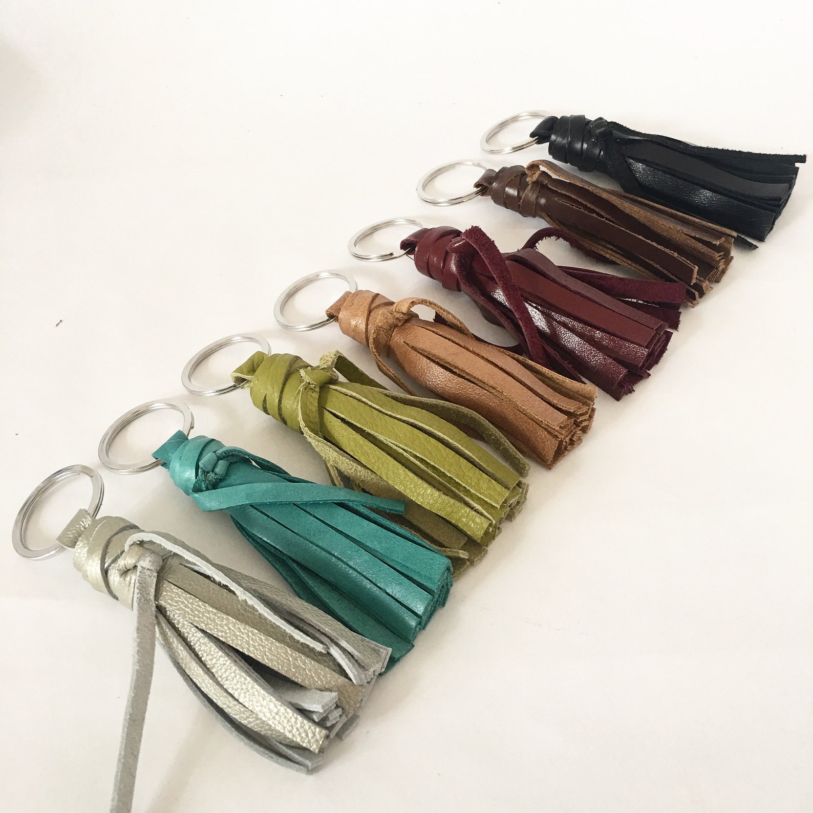 Leather Tassel Keychain Tassel Key Fob Tassel Key Ring Gift Handmade ...