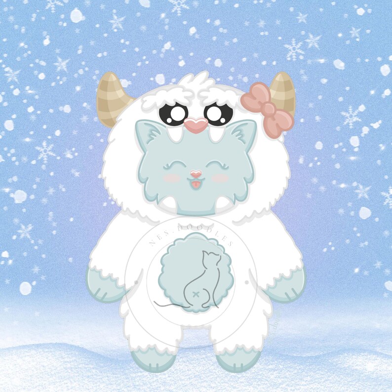 Abbey the Yeti Kitty Vinyl Sticker - Etsy