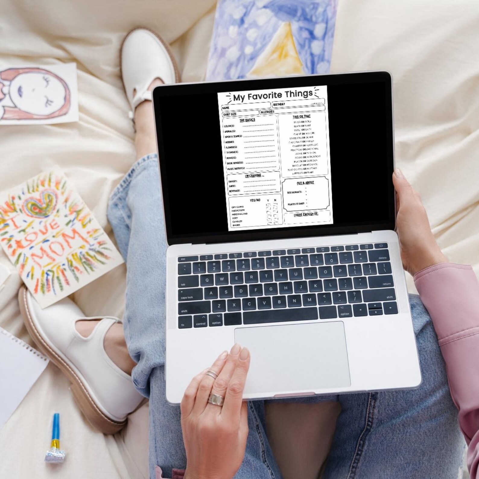 Editable and Instant Printable My Favorites Things List | Editable Gift ...