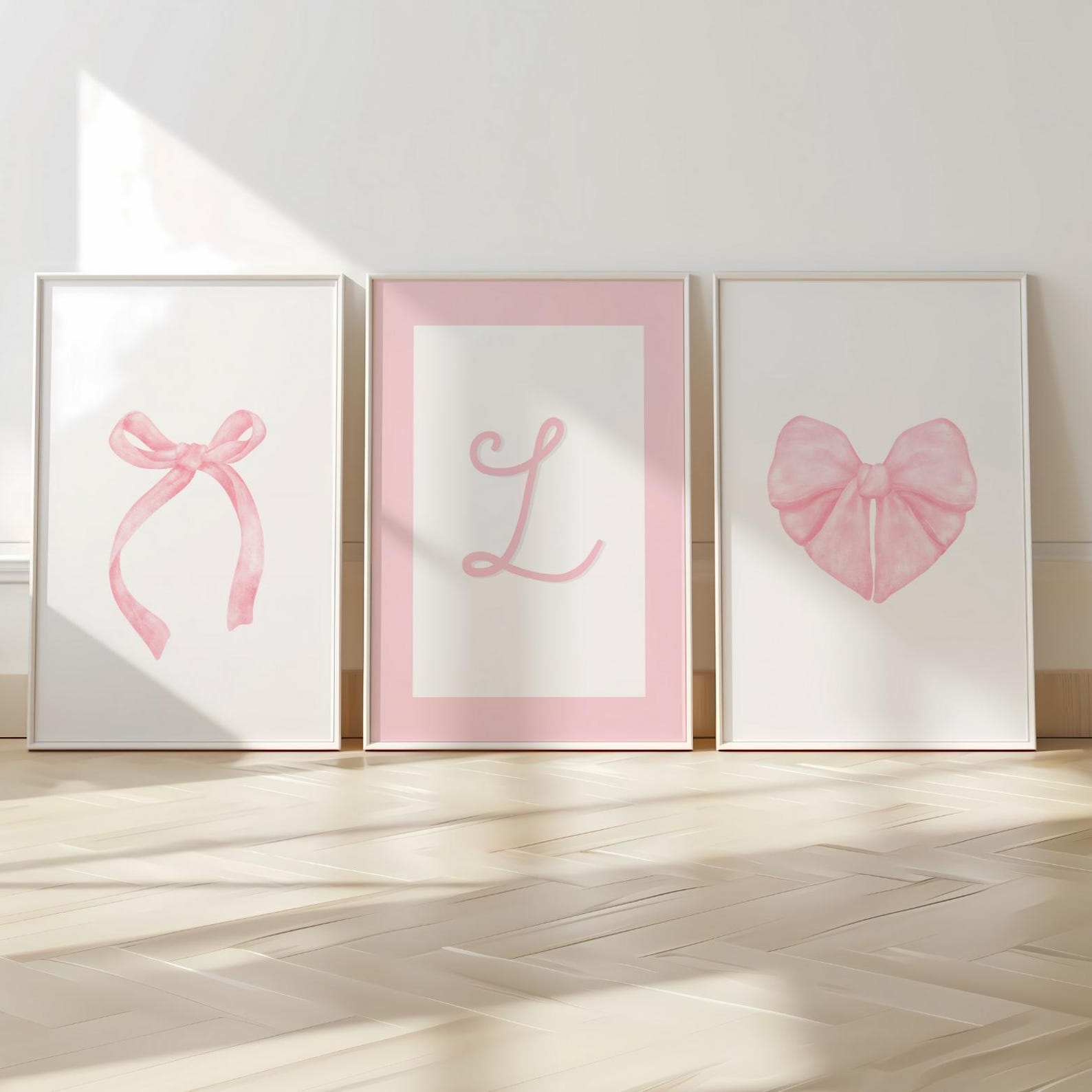 Trendy Pink Bows Wall Art Set of 3 L Coquette Room Decor L Girl Room ...