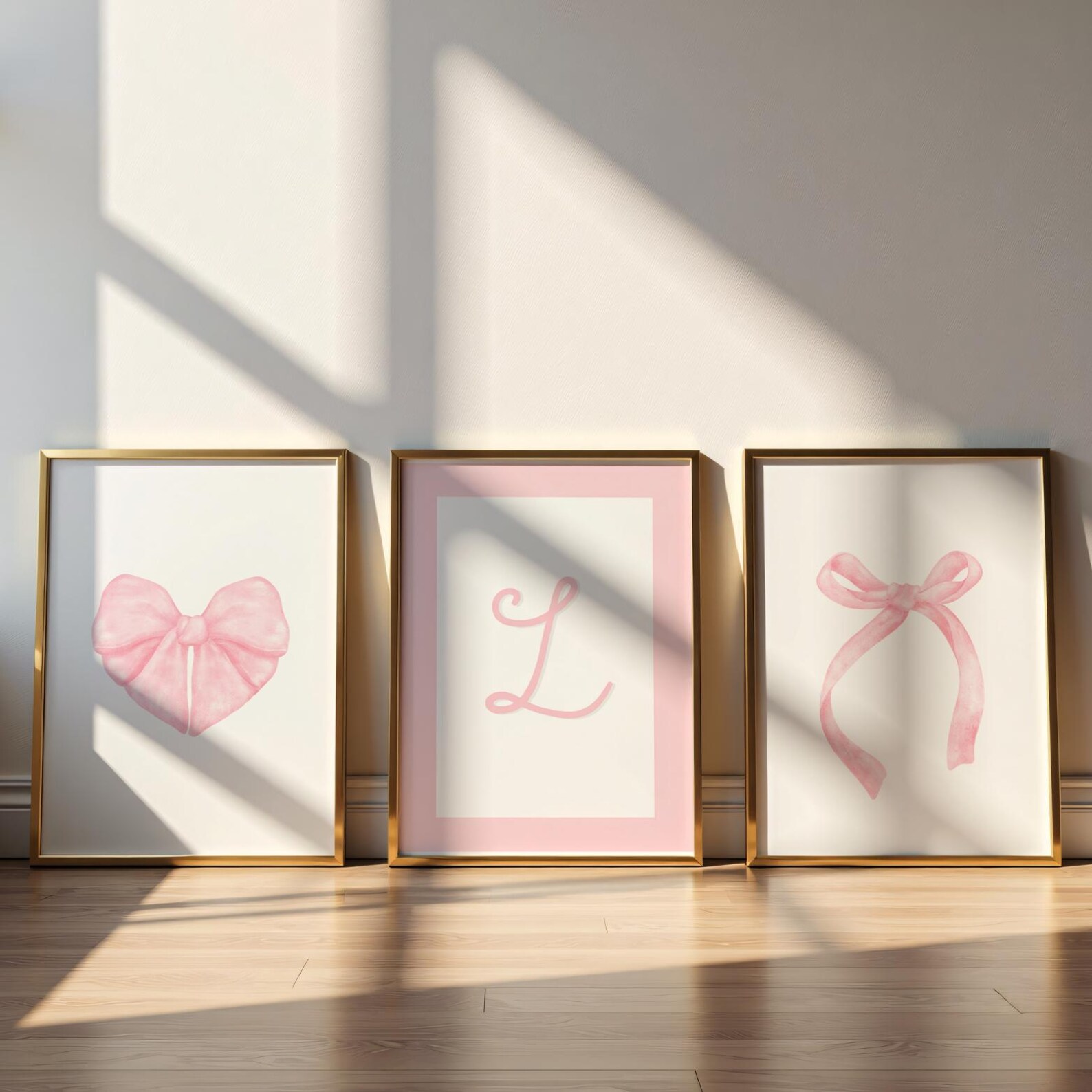 Trendy Pink Bows Wall Art Set of 3 L Coquette Room Decor L Girl Room ...