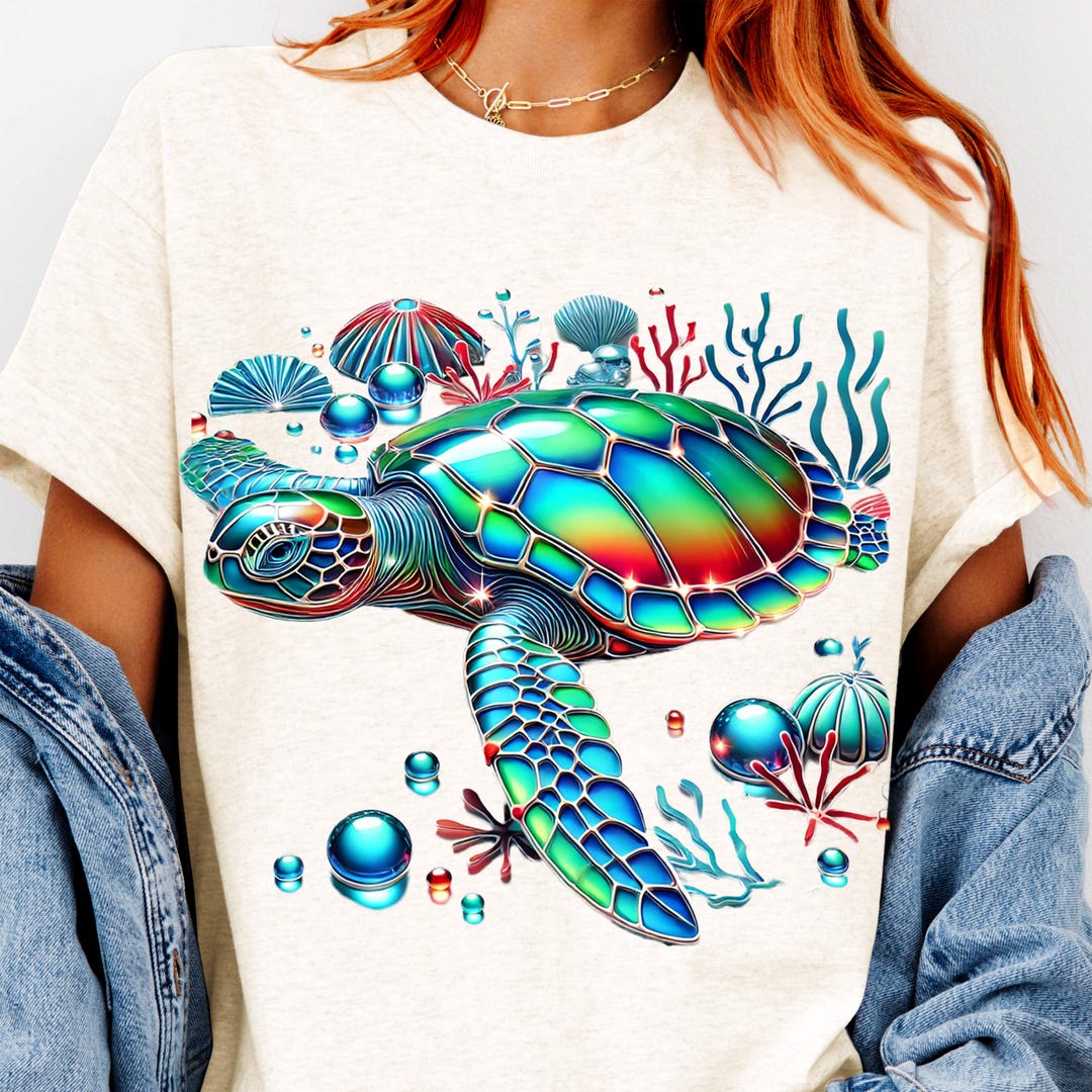 Sea Turtle 90s Shirt | Sea Turtle | Coral Reef Clipart | Undersea ...