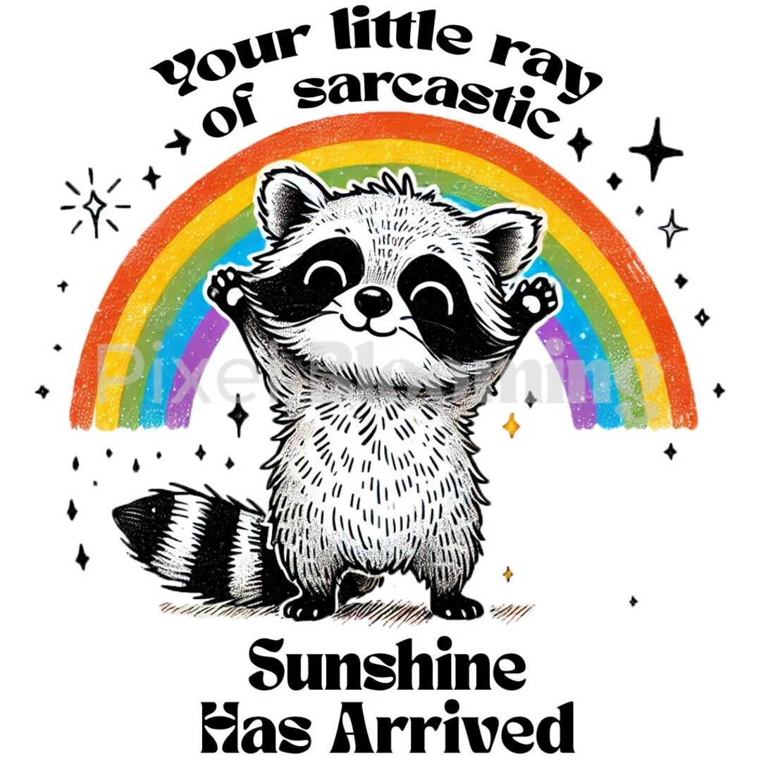 Your Little Ray of | Racoon Sayings Tee | Bullshit Design | Funny ...