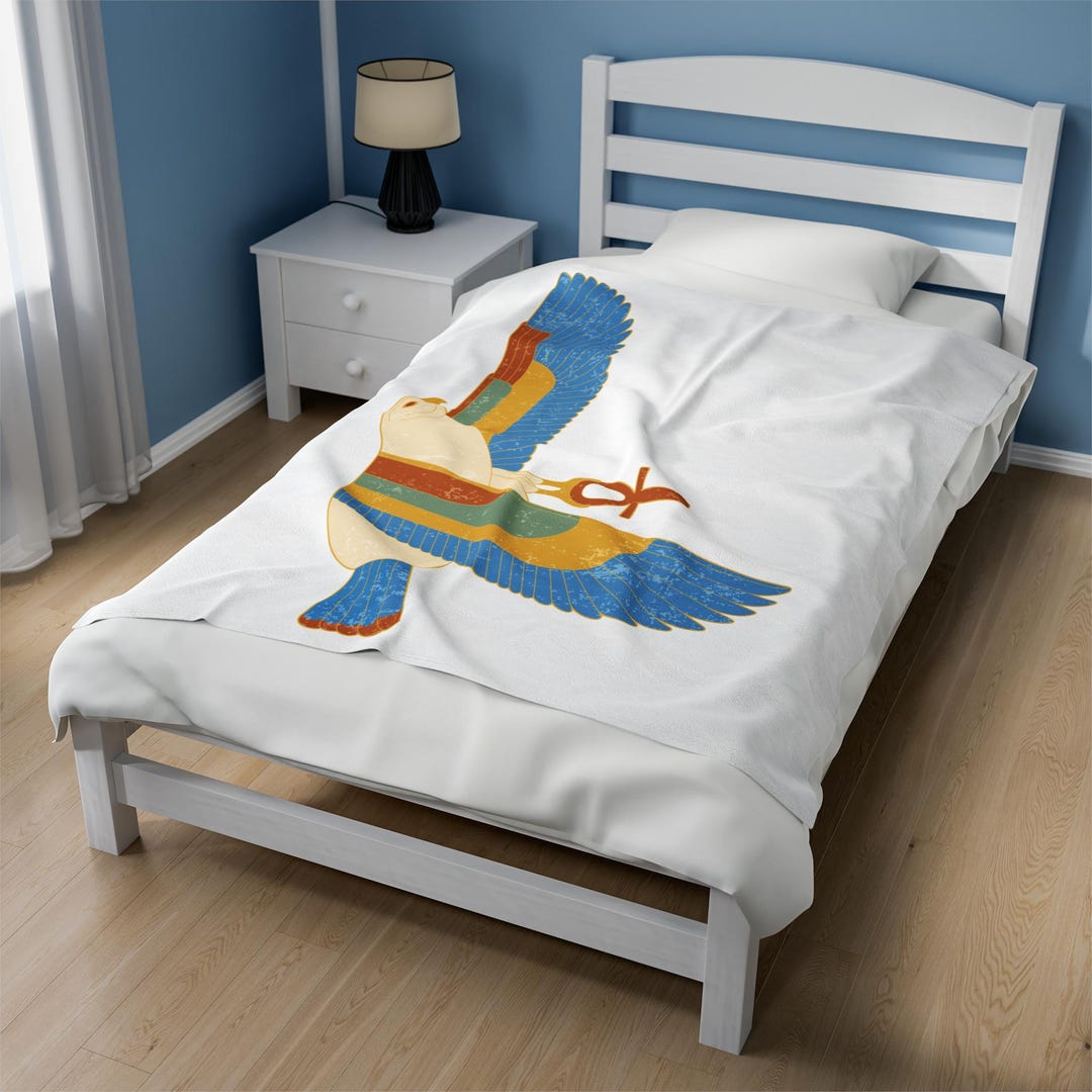 Egyptian Ankh in Eagles Talon Petroglyph Hieroglyph Velveteen Plush ...