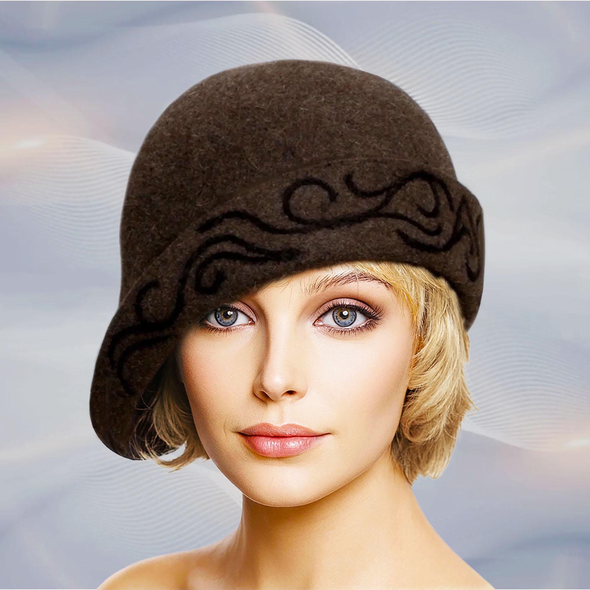 Needle Felted Fur Felt Cloche: Heather Brown Downton Abbey Hat, "ashley ...