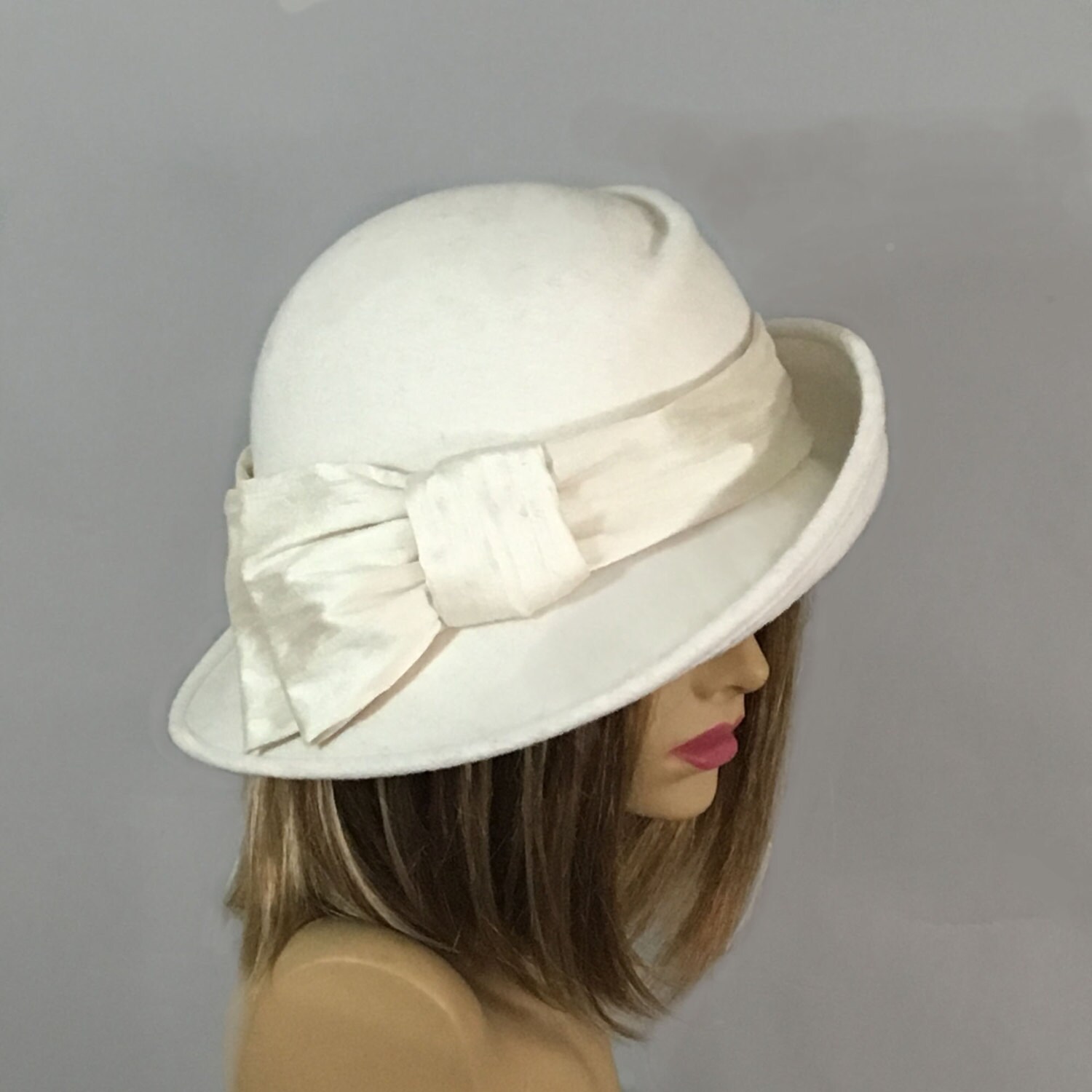 Christine Fur Felt Hat Medium Brim Size Downton Abbey Style - Etsy