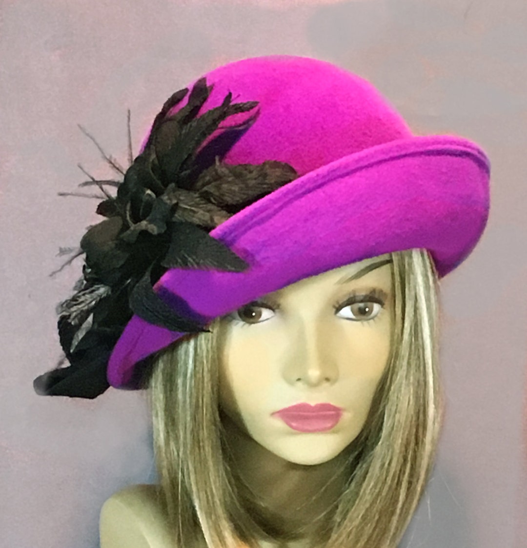 Fiona Cloche Fur Felt Hat Downton Abbey Millinery Hat Color - Etsy