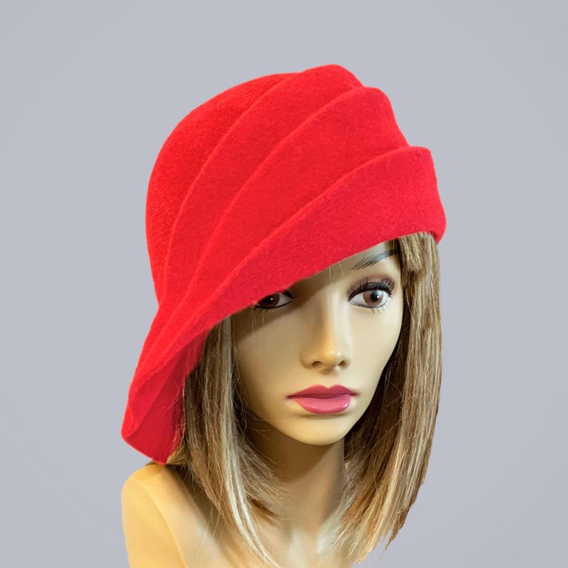 Red Felt Hat - Etsy